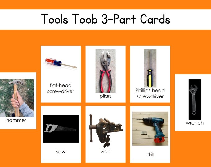 PRINTABLE Tools 3 Part Cards for Safariltd TOOB - Etsy Canada