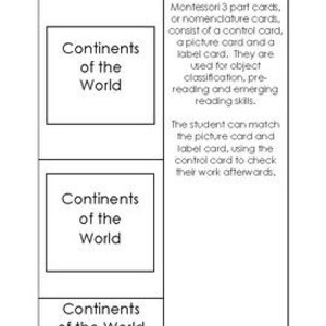 Continents of the World 3-part Card Set - Etsy