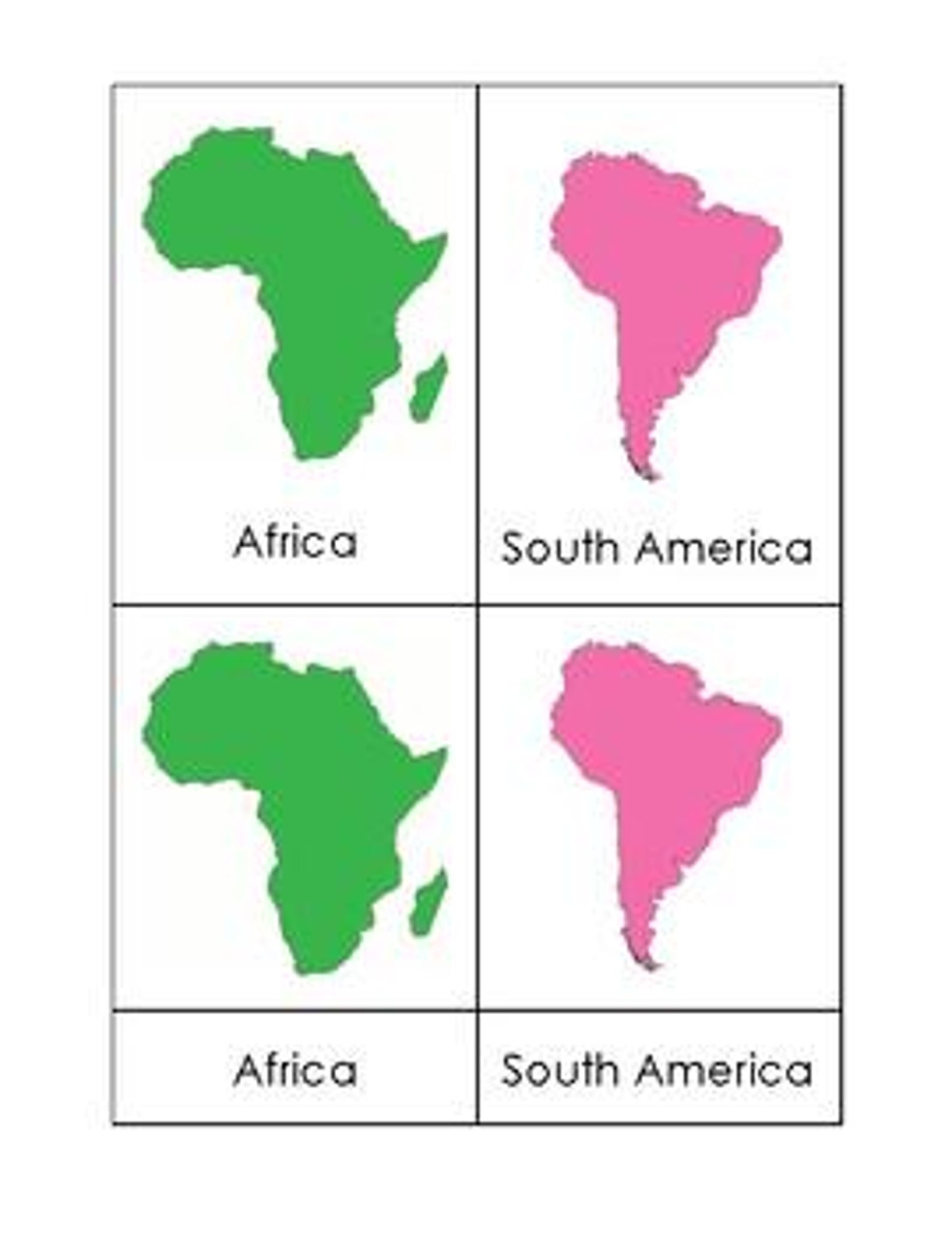 Continents of the World 3-part Card Set - Etsy