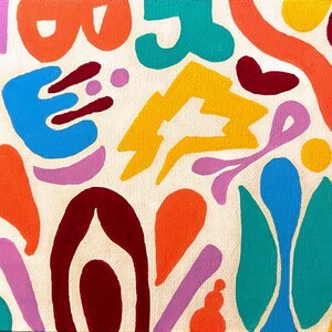 Abstract Painting Print, Bright Colors, Minimalist Abstract Art, Trendy ...