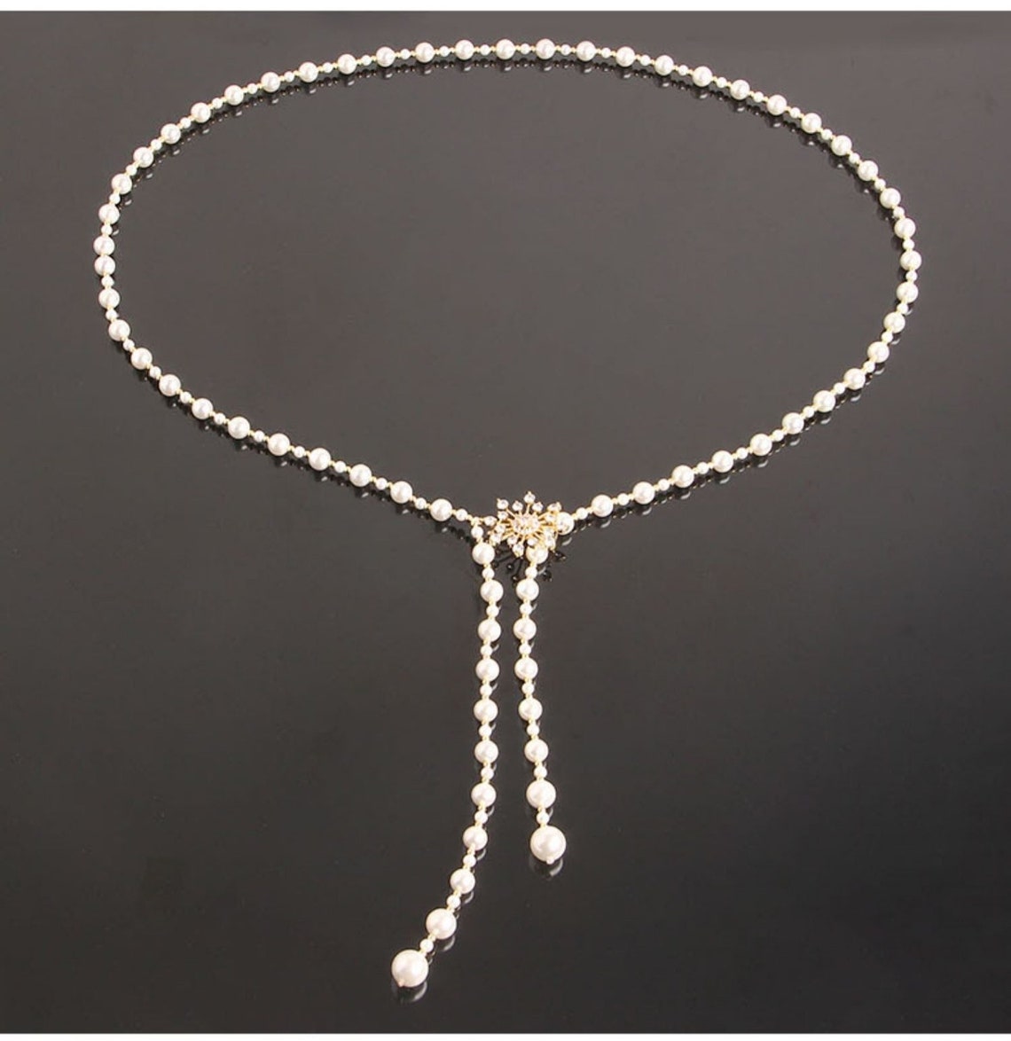 Classic Pearl Waist Belt for Women Outfit Rhinestone Thin - Etsy