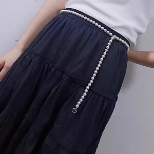 Silver Classic Pearl Back Chain, Gold Versatile Pearl Strap, Necklace ...