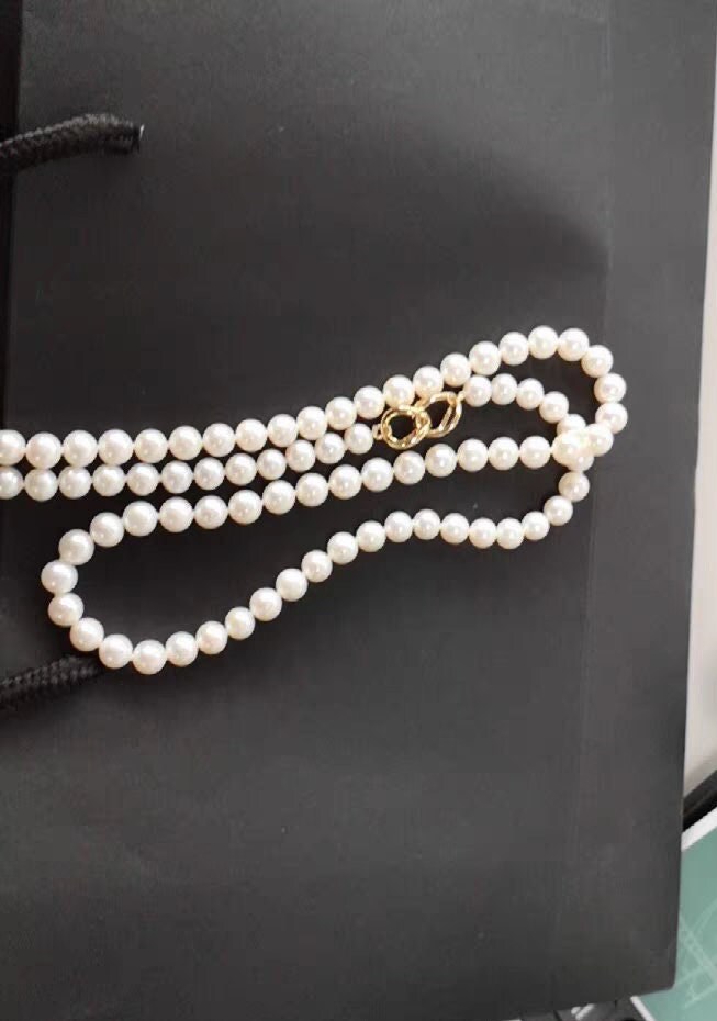 Silver Classic Pearl Back Chain, Gold Versatile Pearl Strap, Necklace ...
