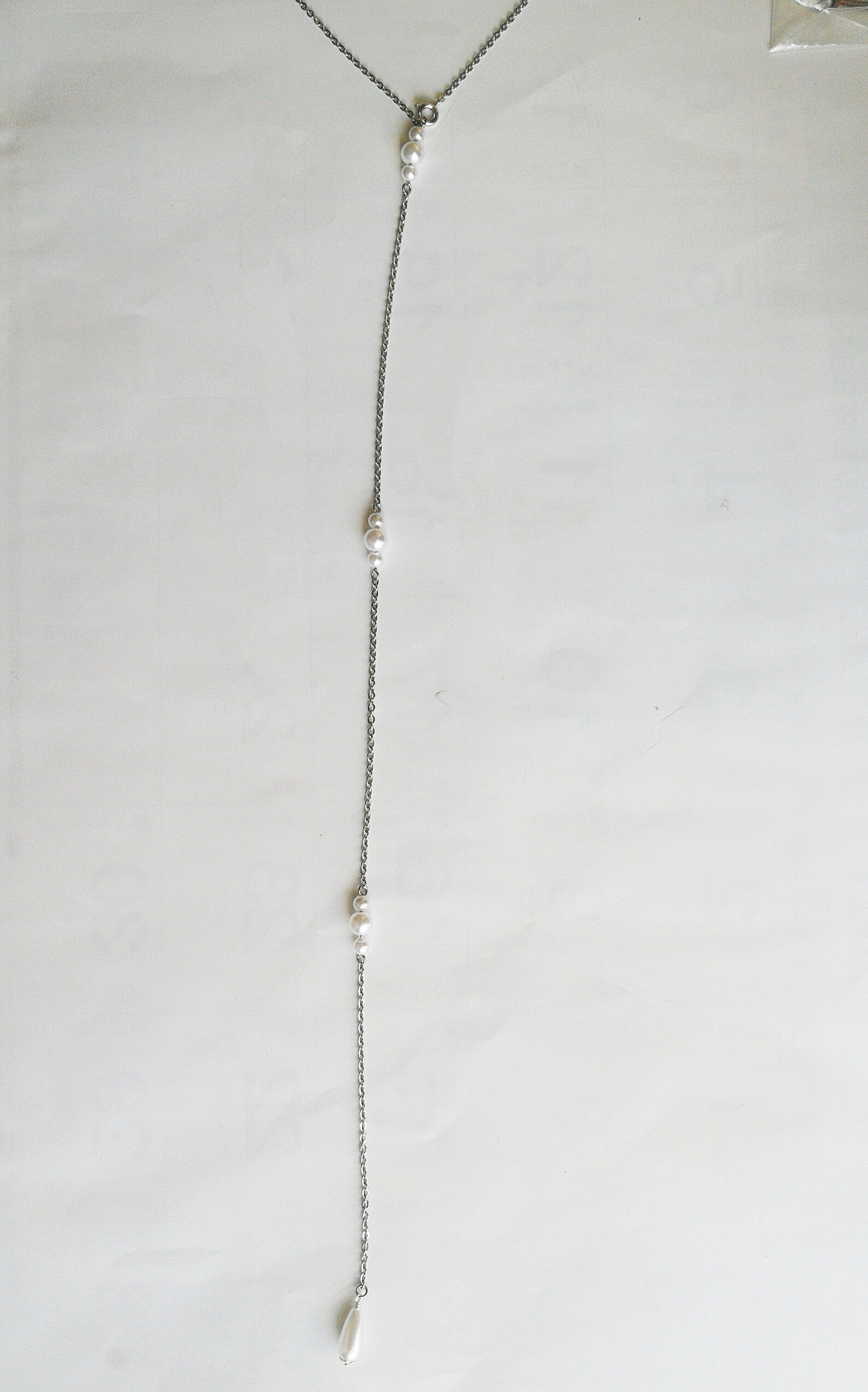 Simple Pearl Back Chain, Gold Backdrop Body Chain, Silver Bridal ...