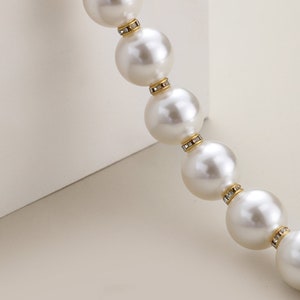 Chunky Pearl Chain for Short Handle Handbag, Rhinestone Beaded Purse ...