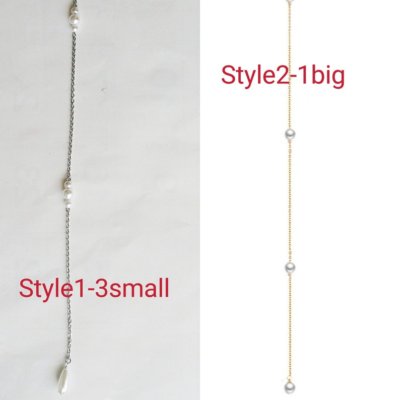 Simple Pearl Back Chain, Gold Backdrop Body Chain, Silver Bridal ...