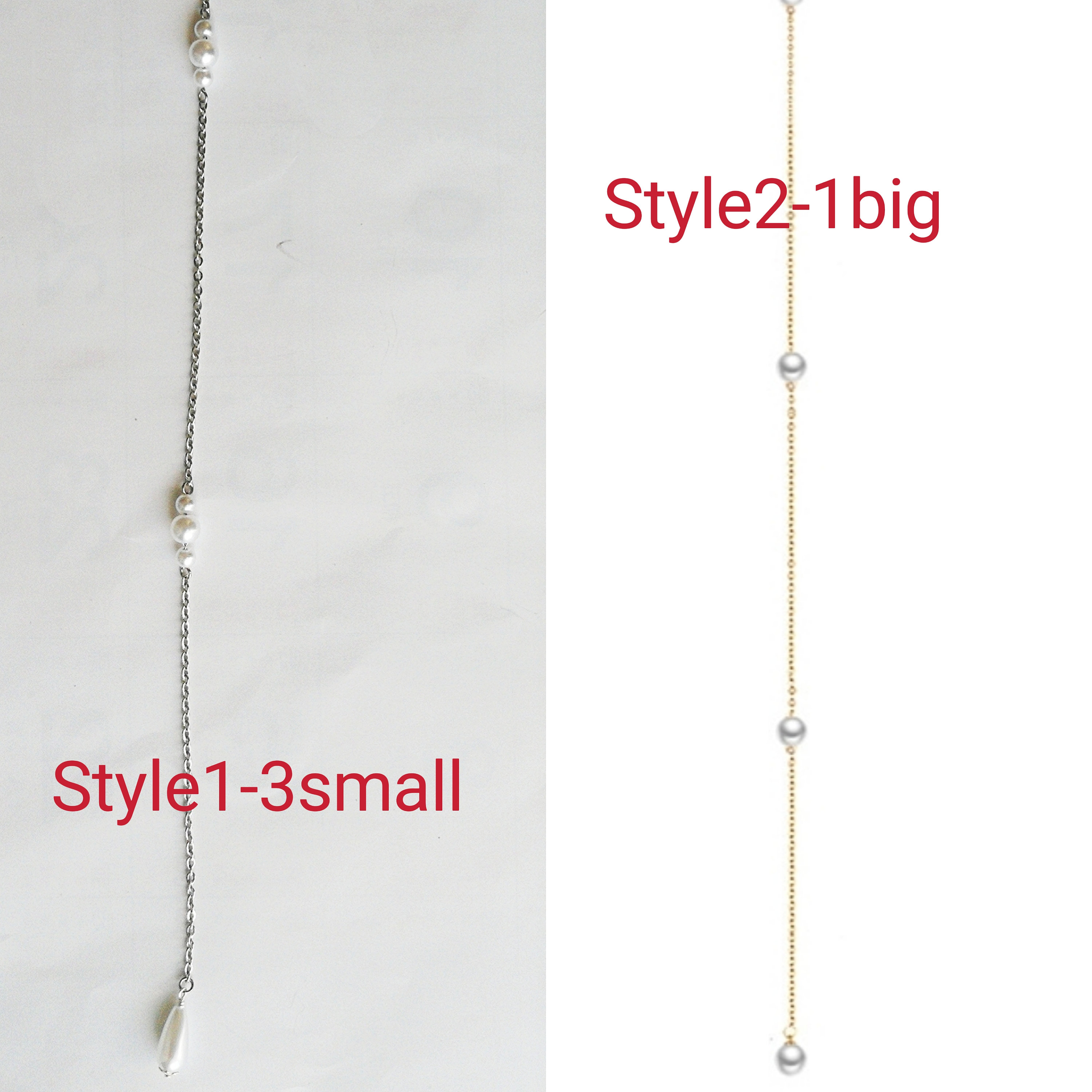 Simple Pearl Back Chain, Gold Backdrop Body Chain, Silver Bridal ...