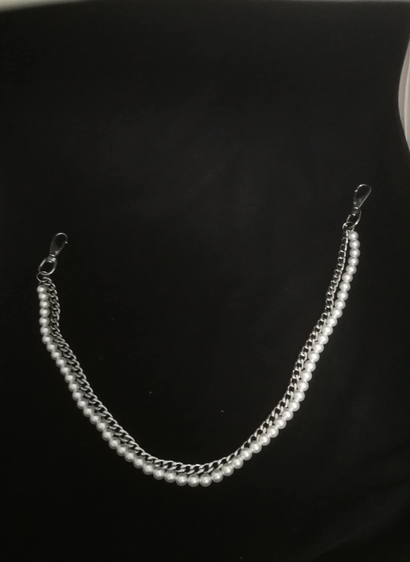 10MM Pearl Pant Chain for Men, Stainless Steel Metal Strap, Chunky ...
