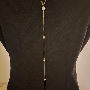 Dainty Pearl Back Chain, Gold Backdrop Body Chain, Silver Bridal ...