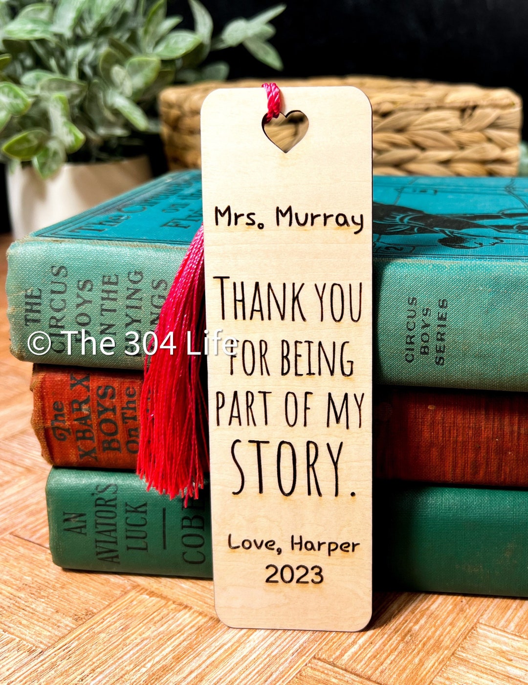 Personalized Teacher Bookmark Wood Appreciation Gift Cute Educator ...