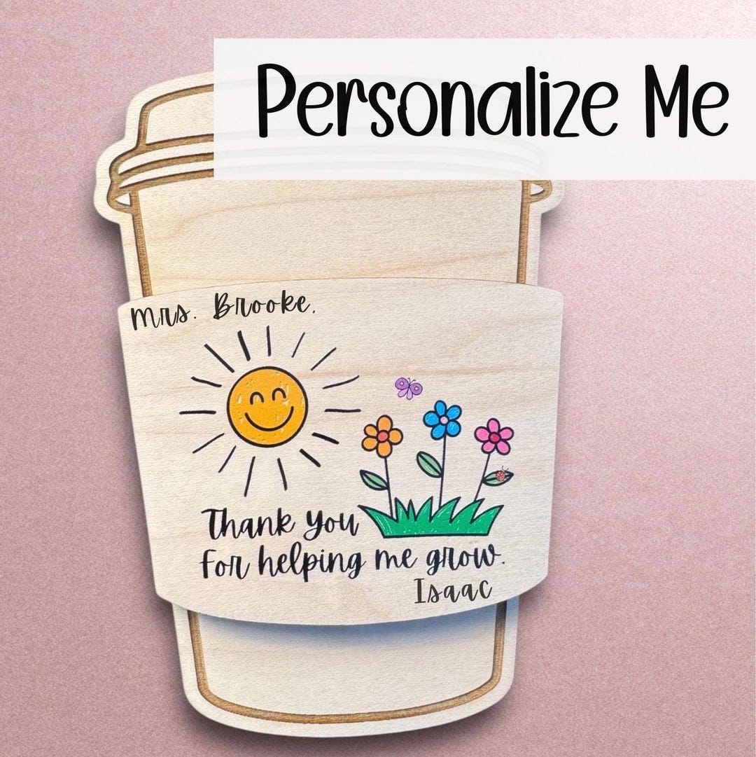 Teacher Appreciation Gift Coffee Card Holder Back to School Thank You ...