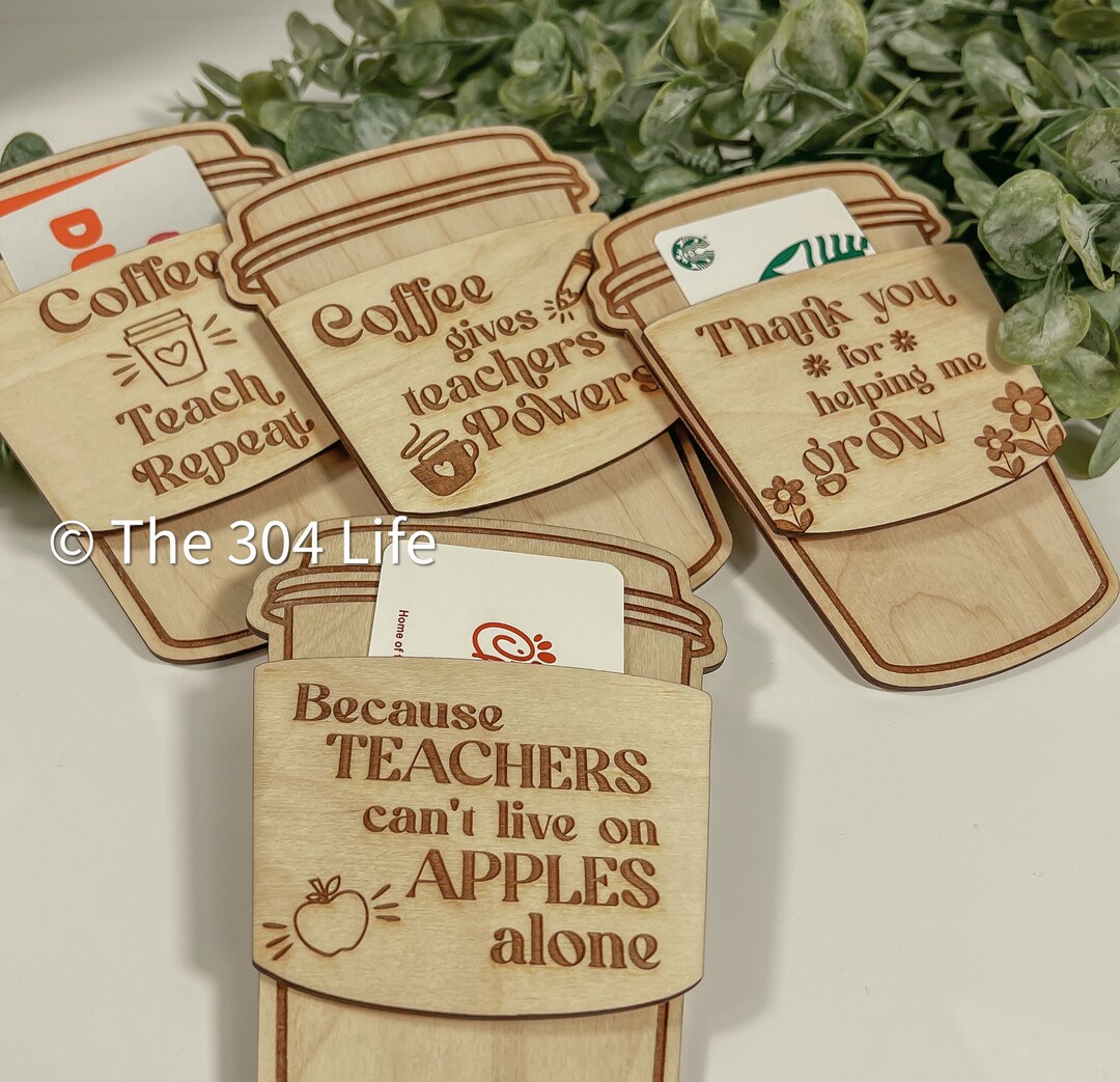 Teacher Gift Appreciation Coffee Card Holder Back to School End of Year ...