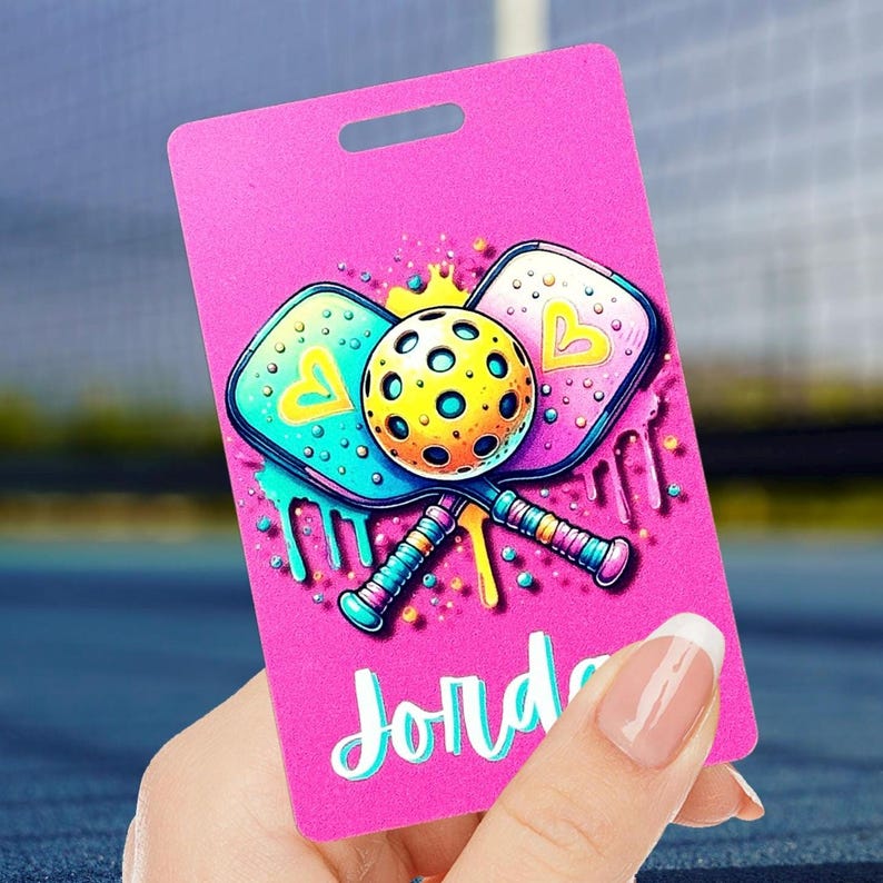 Personalized Pickleball Bag Tag Custom Paddle Sports Luggage Tag Gift ...