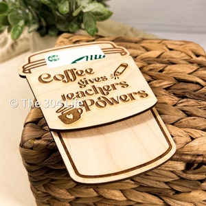 Teacher Gift Appreciation Coffee Card Holder Back to School End of Year ...