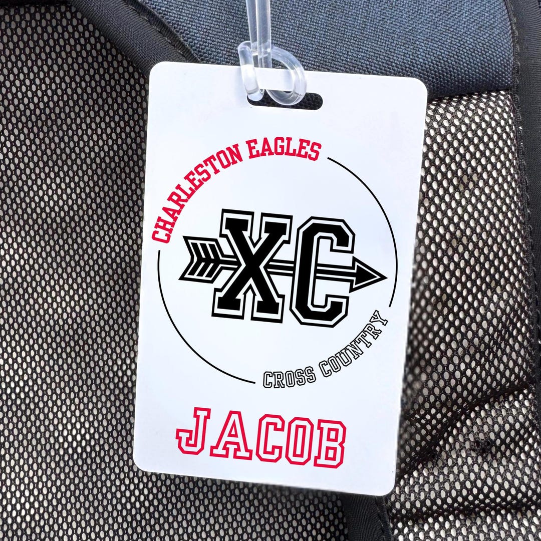 Personalized Cross Country Bag Tag for Runners XC Team Backpack Tag ...