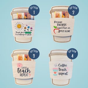 Teacher Appreciation Gift Coffee Card Holder Back to School Thank You ...