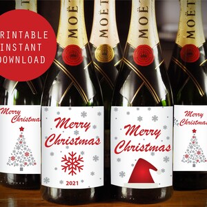 Printable Christmas Wine Labels - Etsy