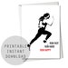Printable Running Card for Female, Instant Download Girl Runner ...