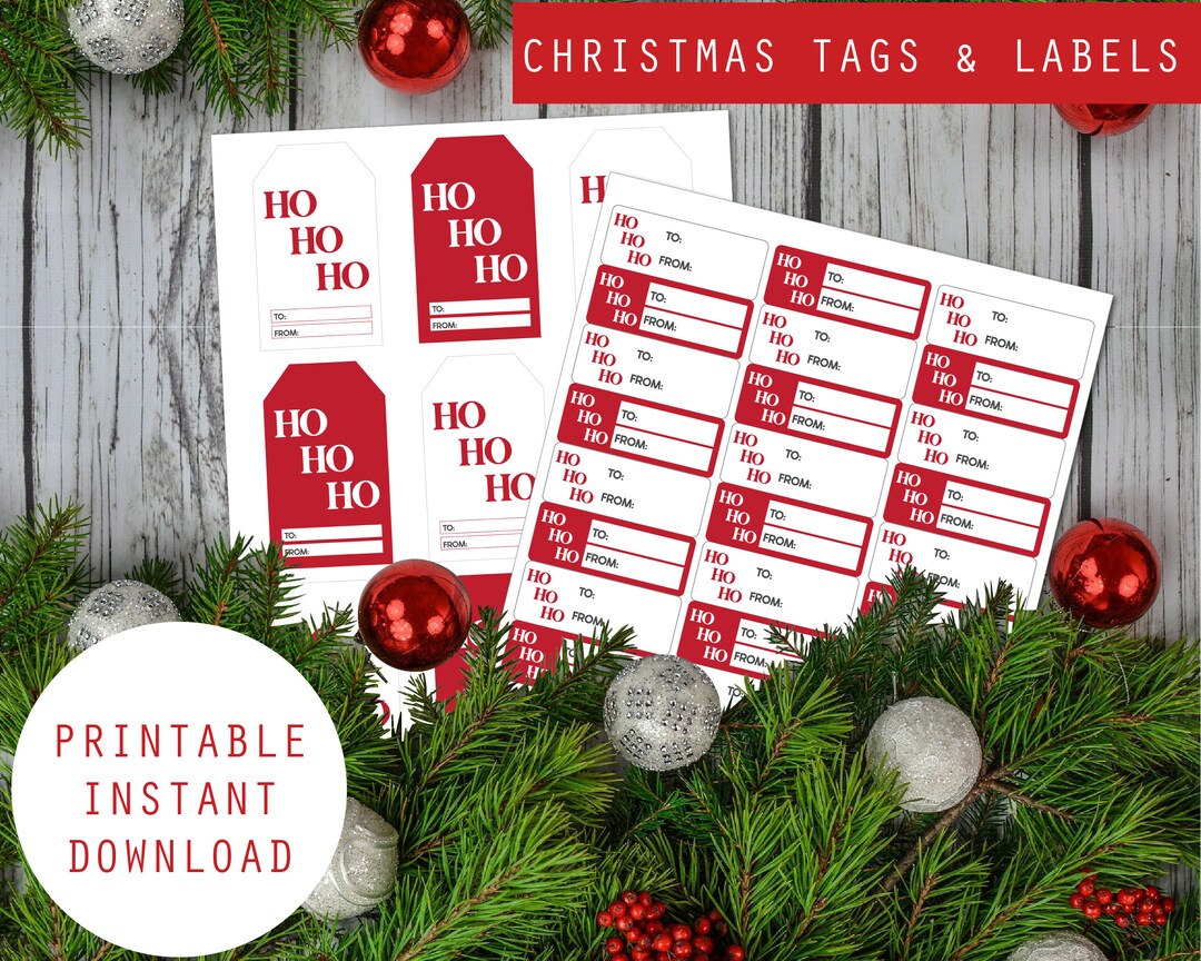 Printable Christmas Gift Tags and Labels Bundle Instant Download ...