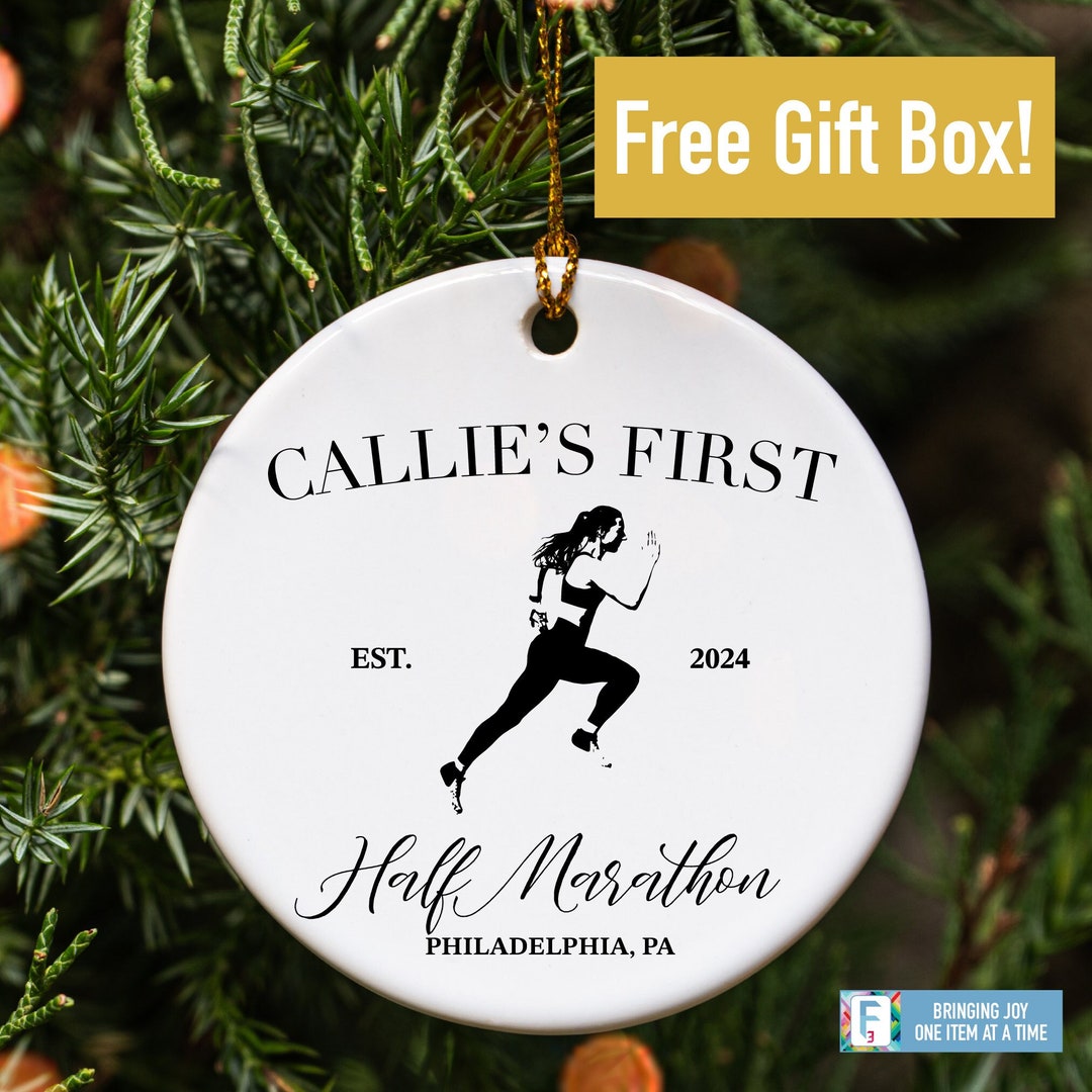 Custom Half Marathon Ornament for Runner Personalized Running Ornament ...