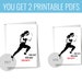 Printable Running Card for Female, Instant Download Girl Runner ...