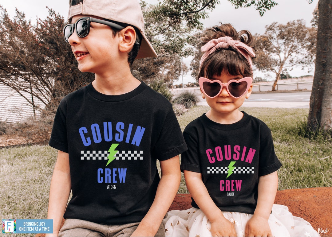 Custom Cousin Crew Shirt Retro Custom Matching Cousins Shirts Groovy Kids Personalized T-shirts ...