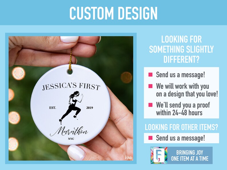 Custom Half Marathon Ornament for Runner Personalized Running Ornament ...