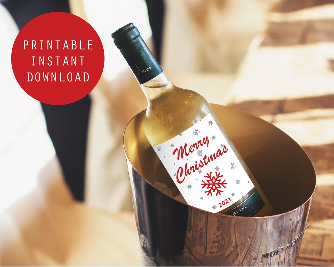 Printable Christmas Wine Labels - Etsy
