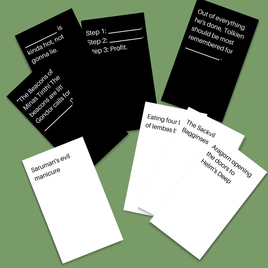 Cards Against Middle earth Etsy