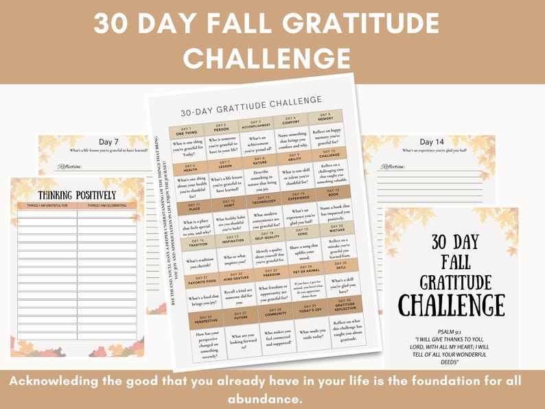 30 Days of Gratitude Challenge, Printable, Gratitude Journal, Digital ...