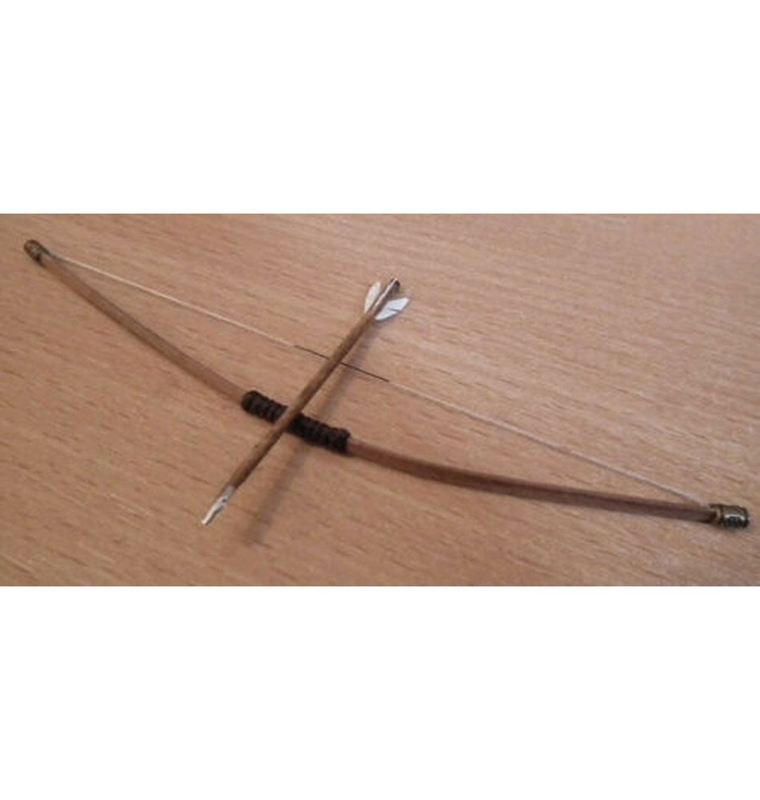 1/12 Dolls House Miniature Handmade Bow & Arrow Set Hunting Tudor ...
