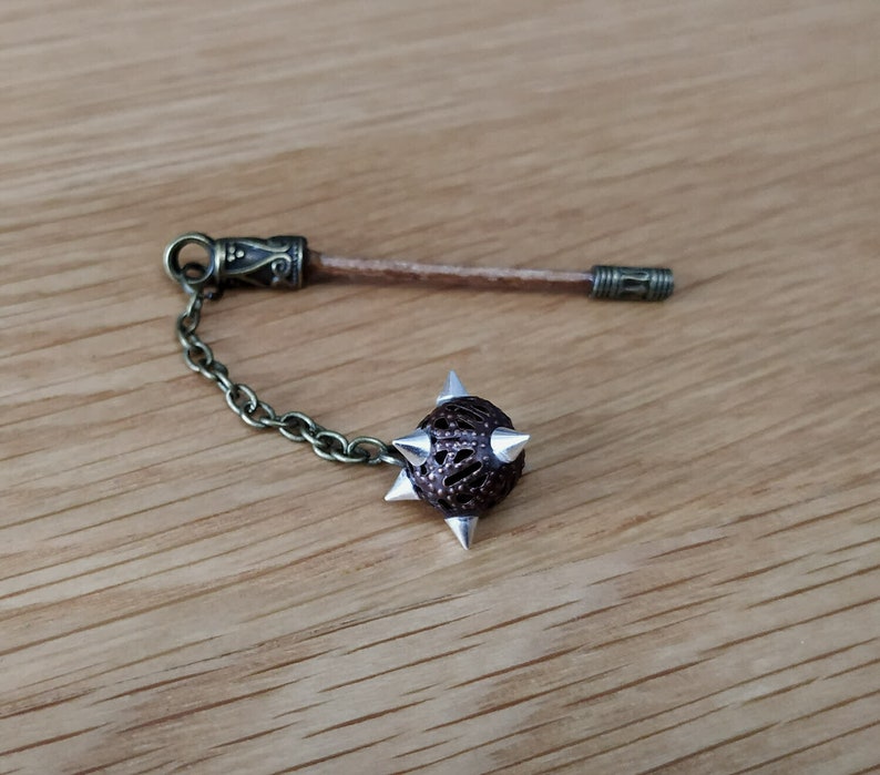 1/12 Dolls House Miniature Handmade Mace Morning Star Metal Wood Tudor ...