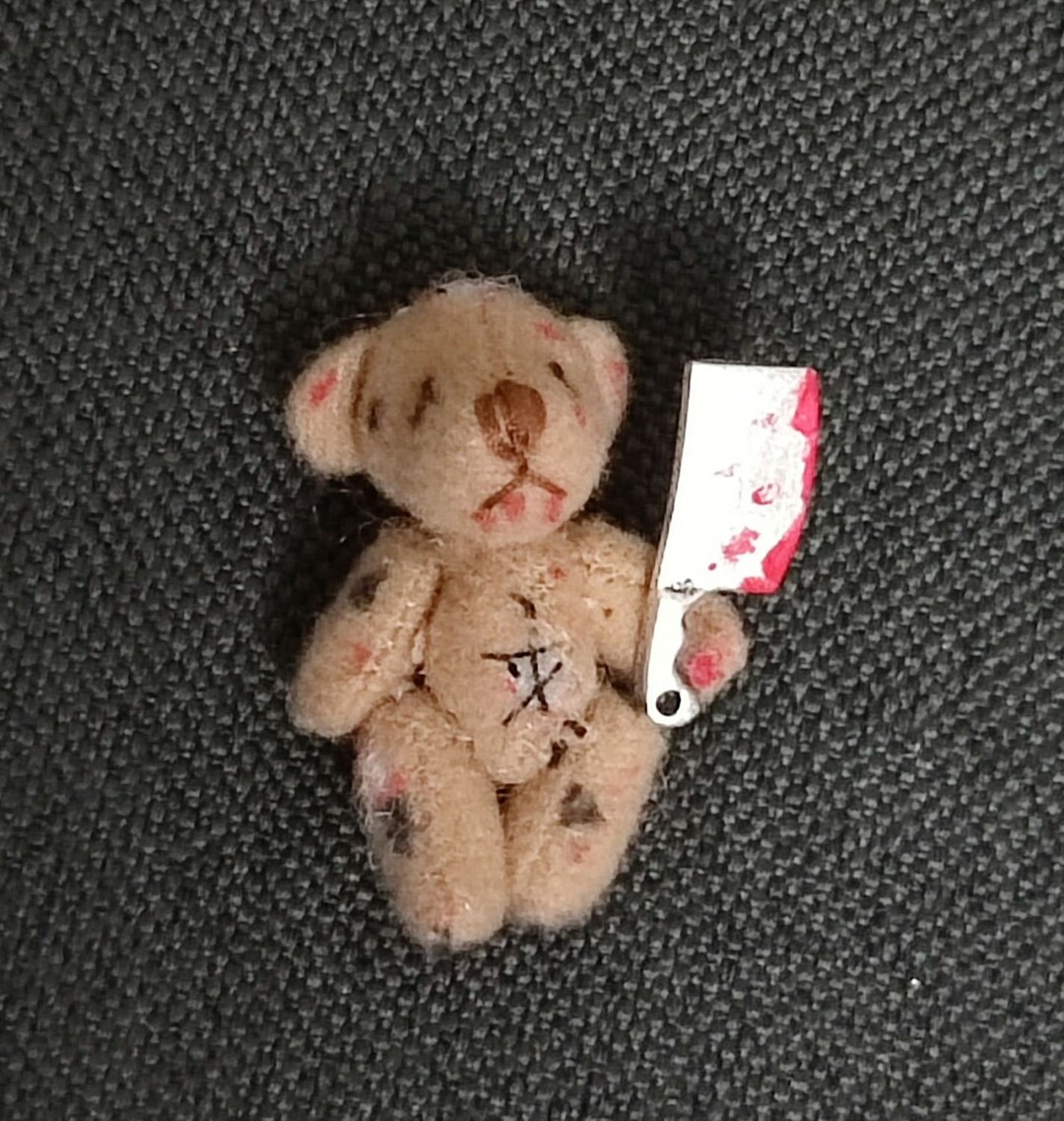 1/12 Scale Horror Terror Teddy Bear With Meat Cleaver Moving Joints ...