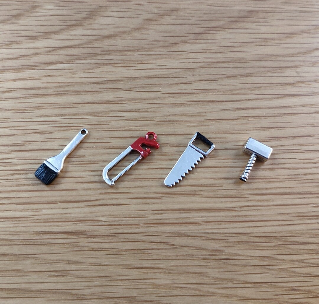 1/12 Dolls House Miniature Tools Set Hammer Hacksaw Wood Saw Paint ...