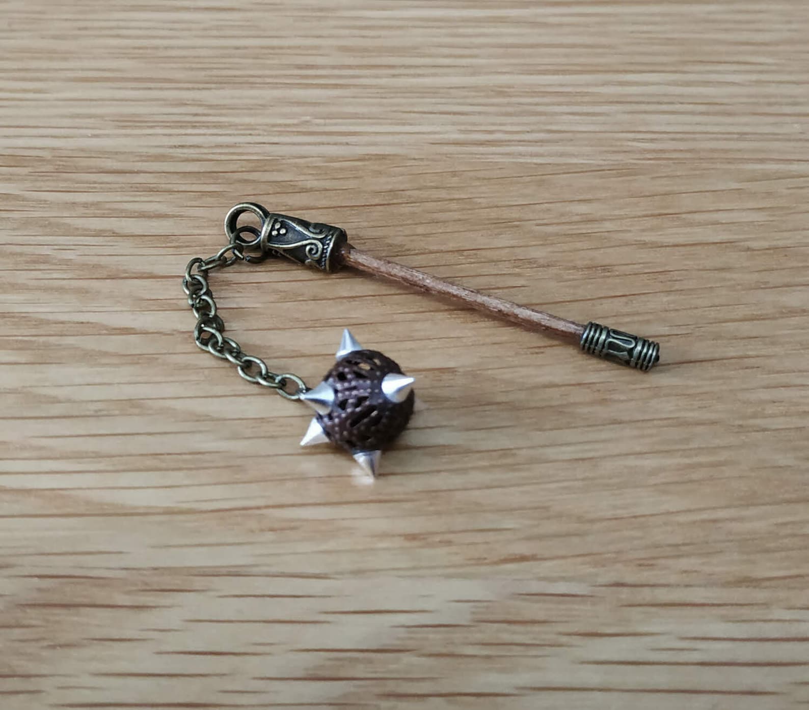 1/12 Dolls House Miniature Handmade Mace Morning Star Metal Wood Tudor ...