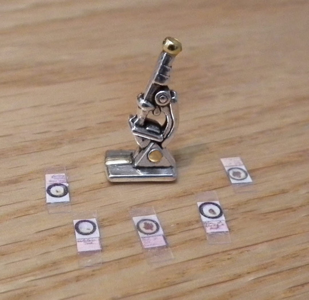 1/12 Dolls House Miniature Handmade Microscope Metal Doctors Desk ...