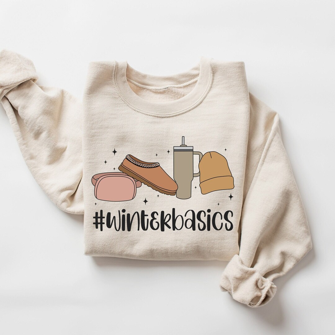 Winter Basics Sweatshirt, Tumbler Inspired Belt Bag Beanie Boot Sweater ...