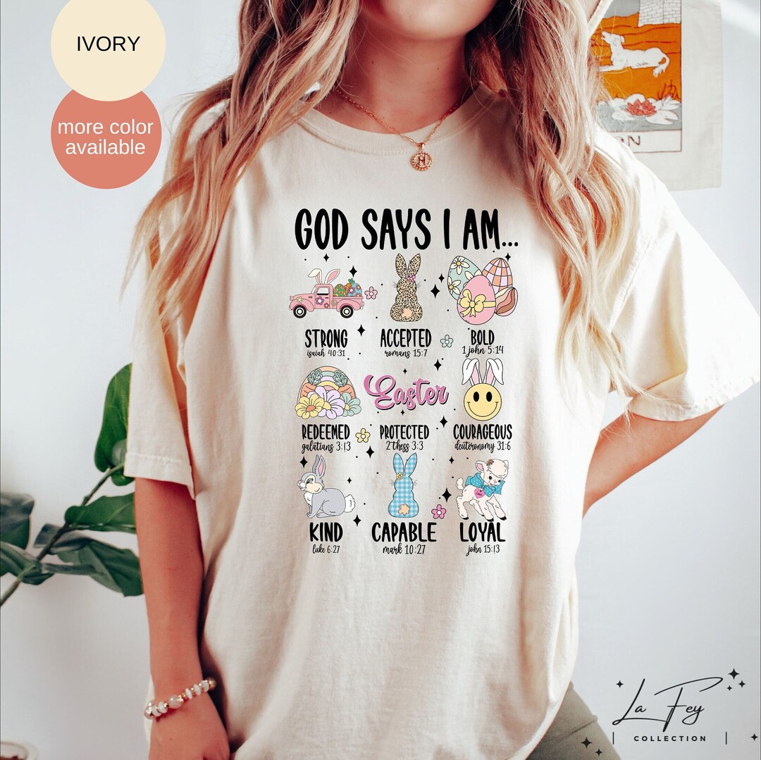 Easter Bunny Bible Verse Shirt, Easter Shirt, Christian Easter Tee, God ...