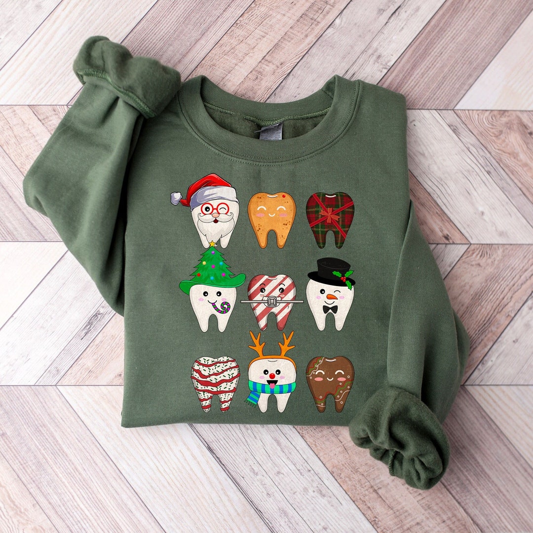 Retro Christmas Teeth Sweatshirt, Christmas Dental Sweaters, Holiday ...