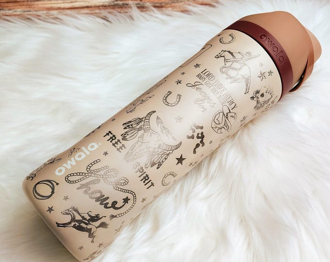 Laser Engraved Owala Water Bottle: Rustic Country Western Design - Etsy