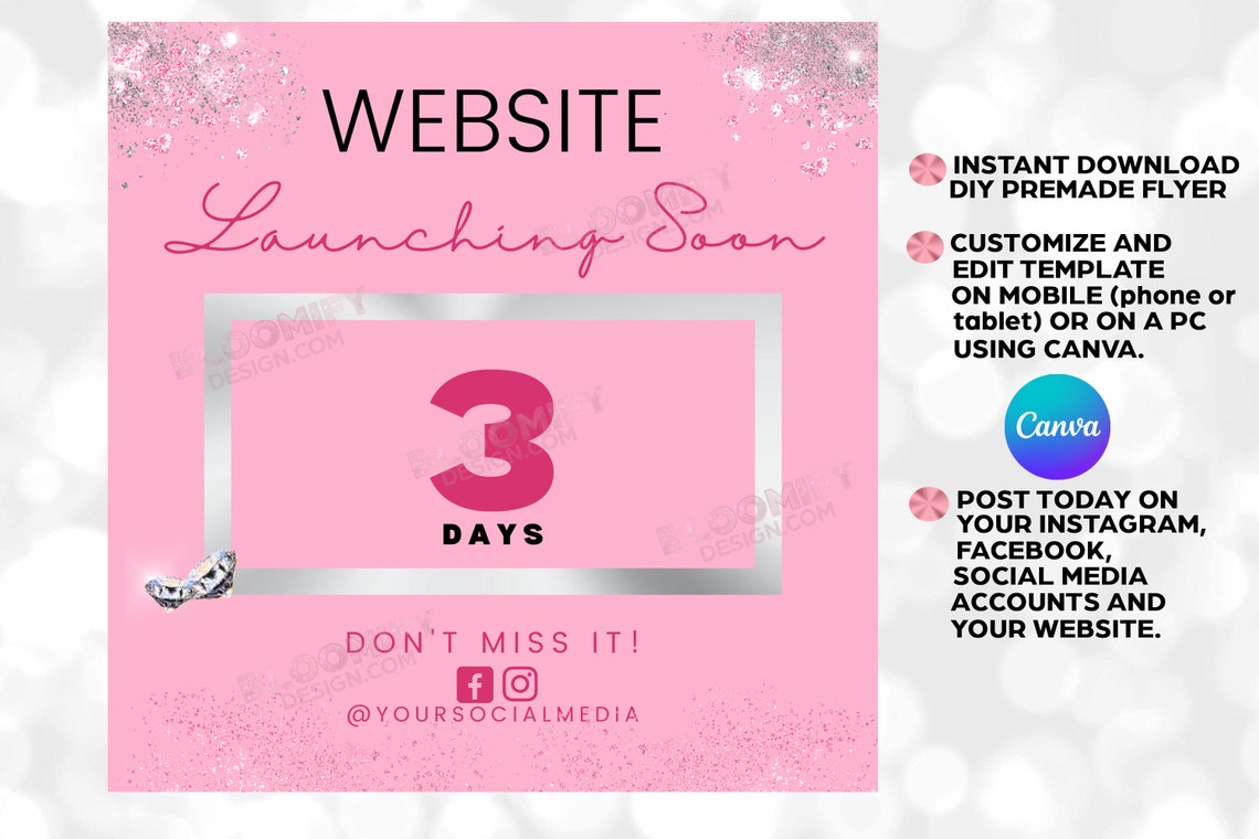 COMING Soon Pink Flyer Boutique Store Launch Countdown - Etsy