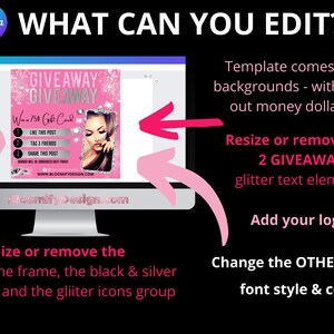 GIVEAWAY Flyer, Pink Raffle Flyer, Product Give Away Contest Flyer, New ...