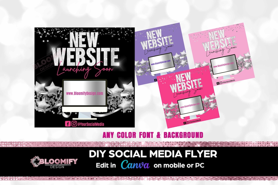 Website Launch Flyer, New Website Flyer, ANY Color Background, Product ...