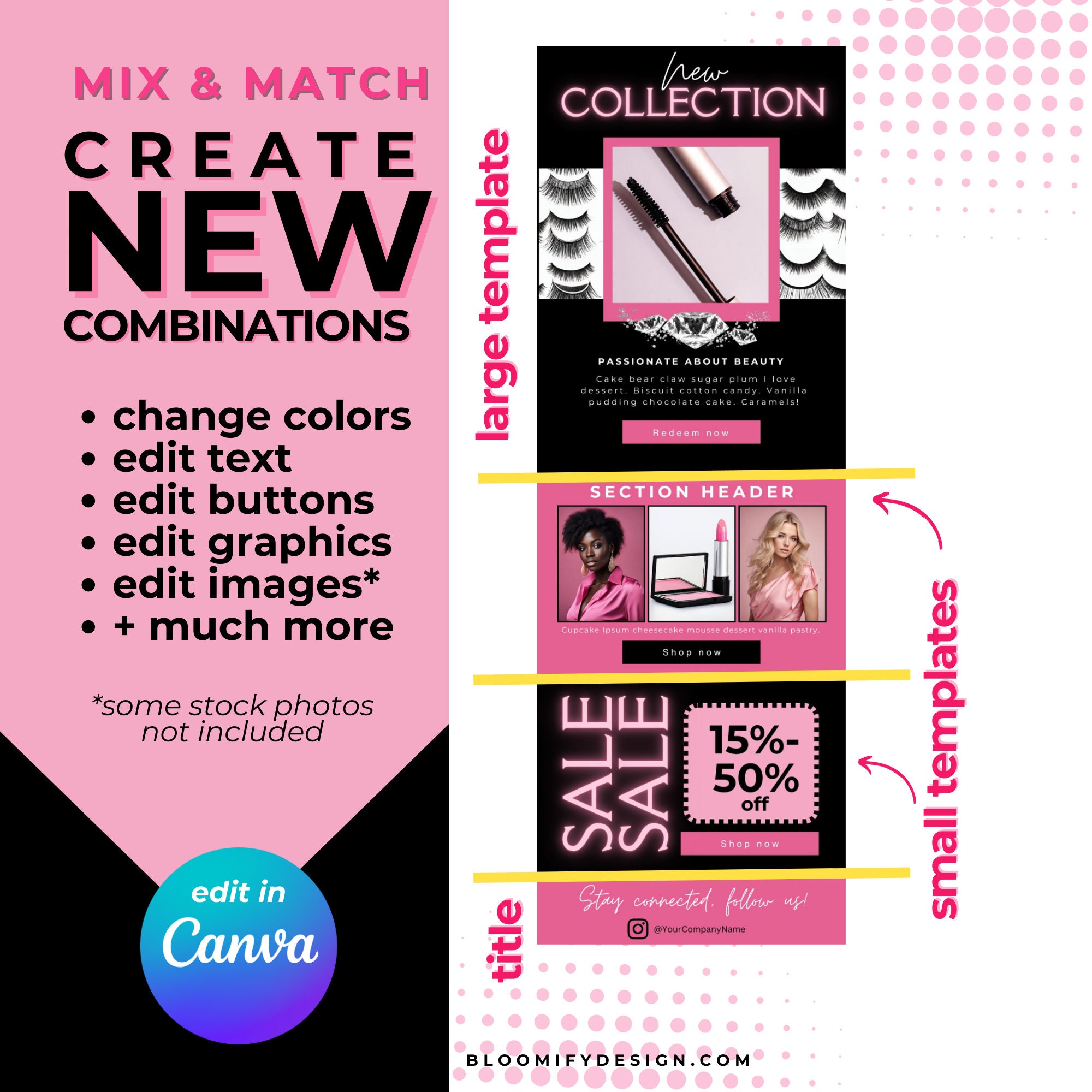 Email Marketing Templates, Feminine Canva Newsletter, Mailing for ...