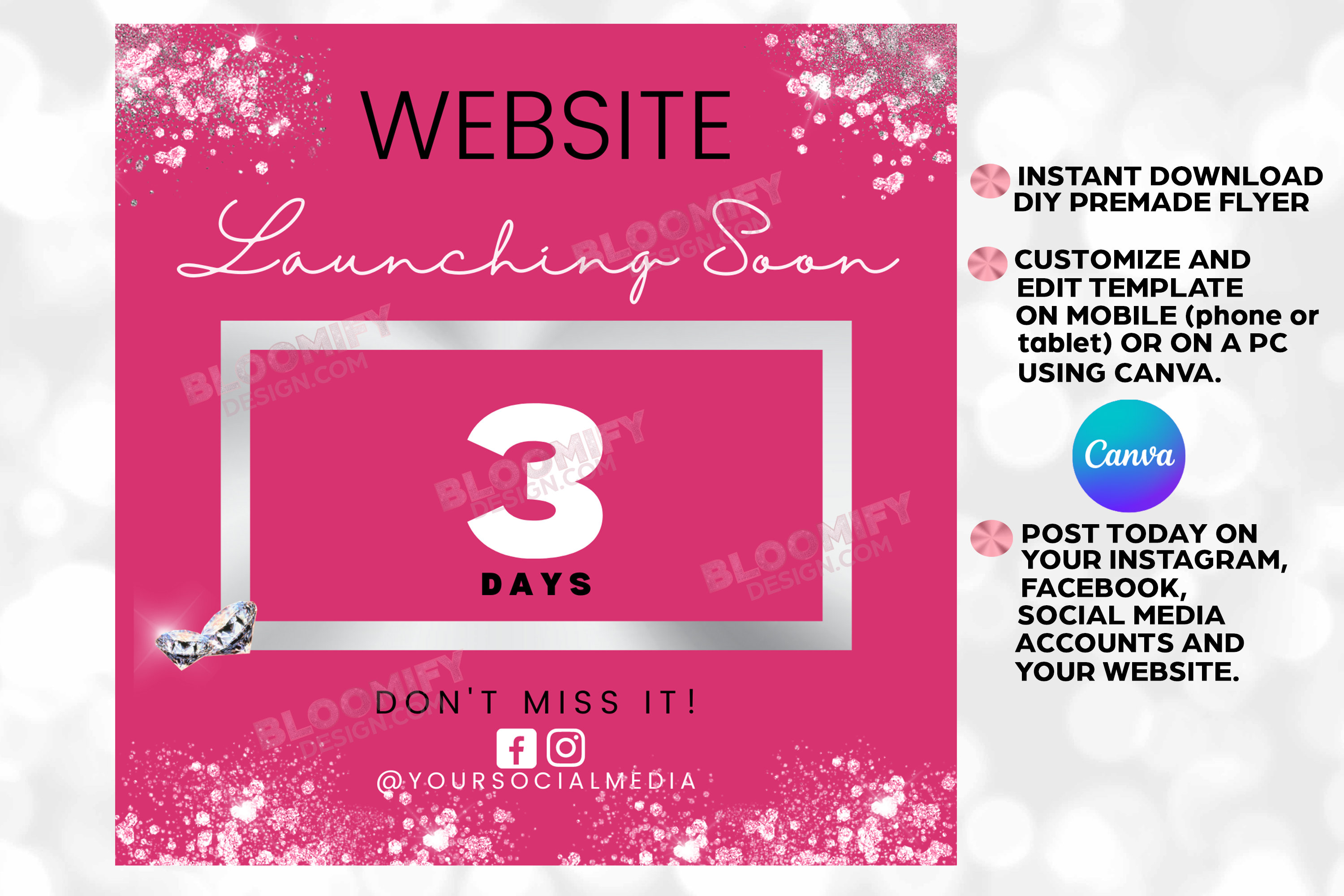 COMING Soon Pink Flyer, Boutique Store Launch Countdown, Product Launch ...