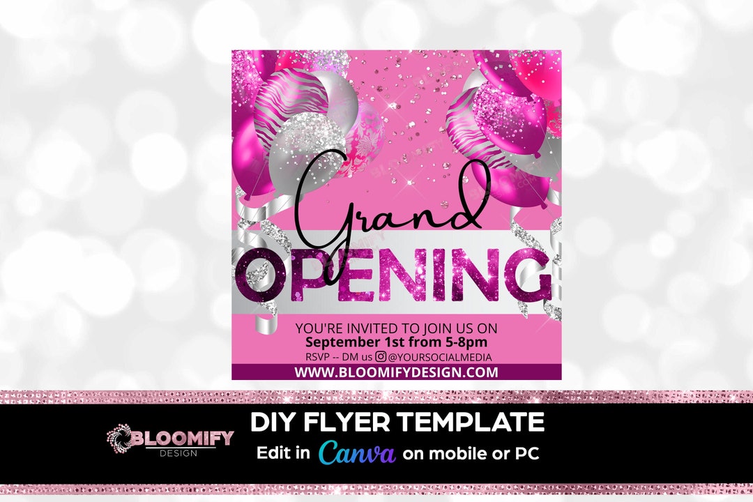 New Shop Opening Flyer, Pink Flyer, Product Launch Flyer, New Etsy Shop ...