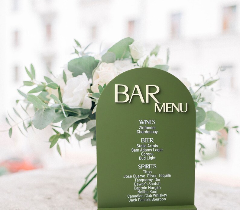 Arch Wedding Bar Menu 3D Wedding Bar Sign - Etsy