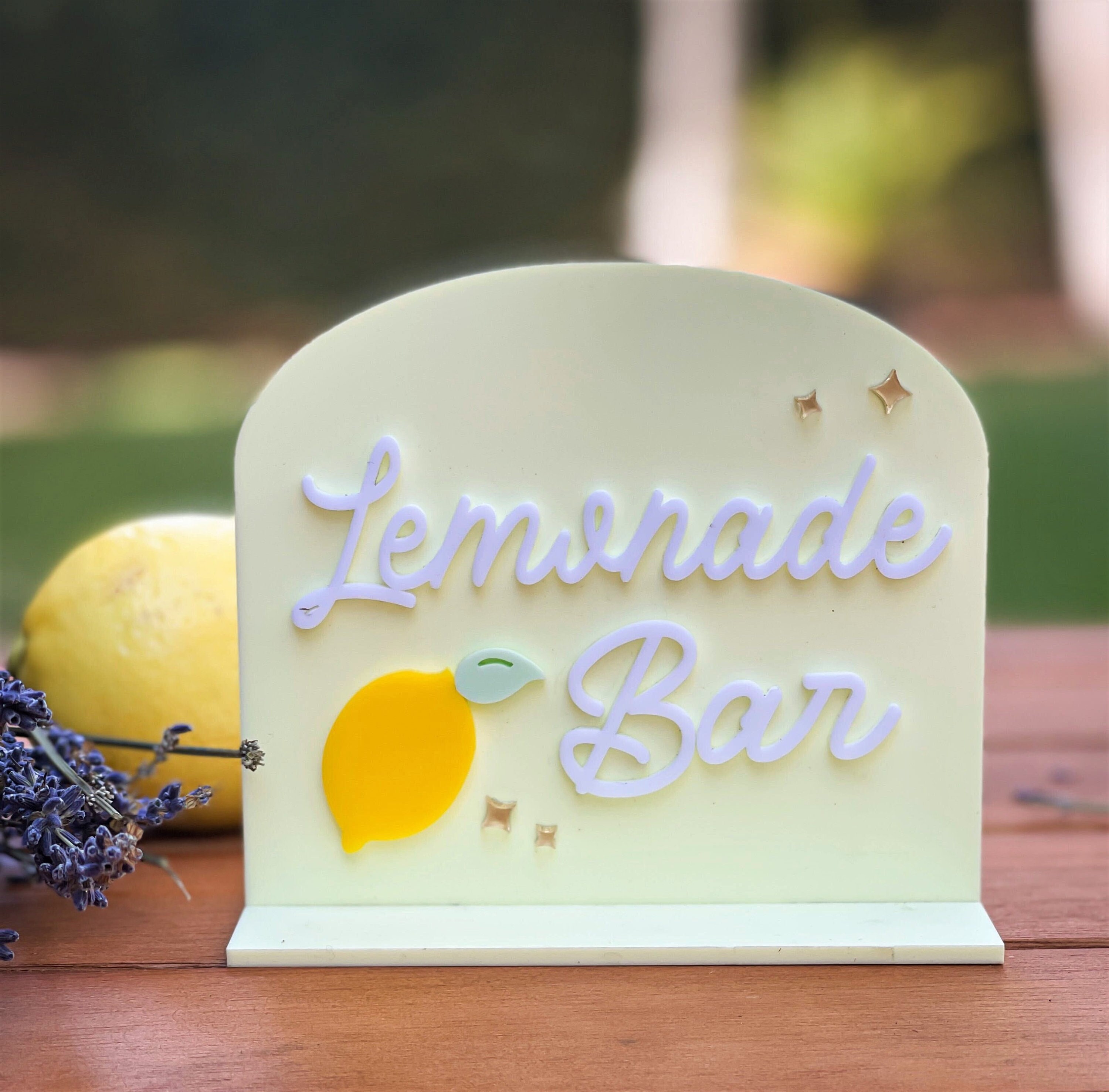 Lemonade Bar Sign, Lemonade Table Sign, Lemon Theme, Acrylic Table Sign ...