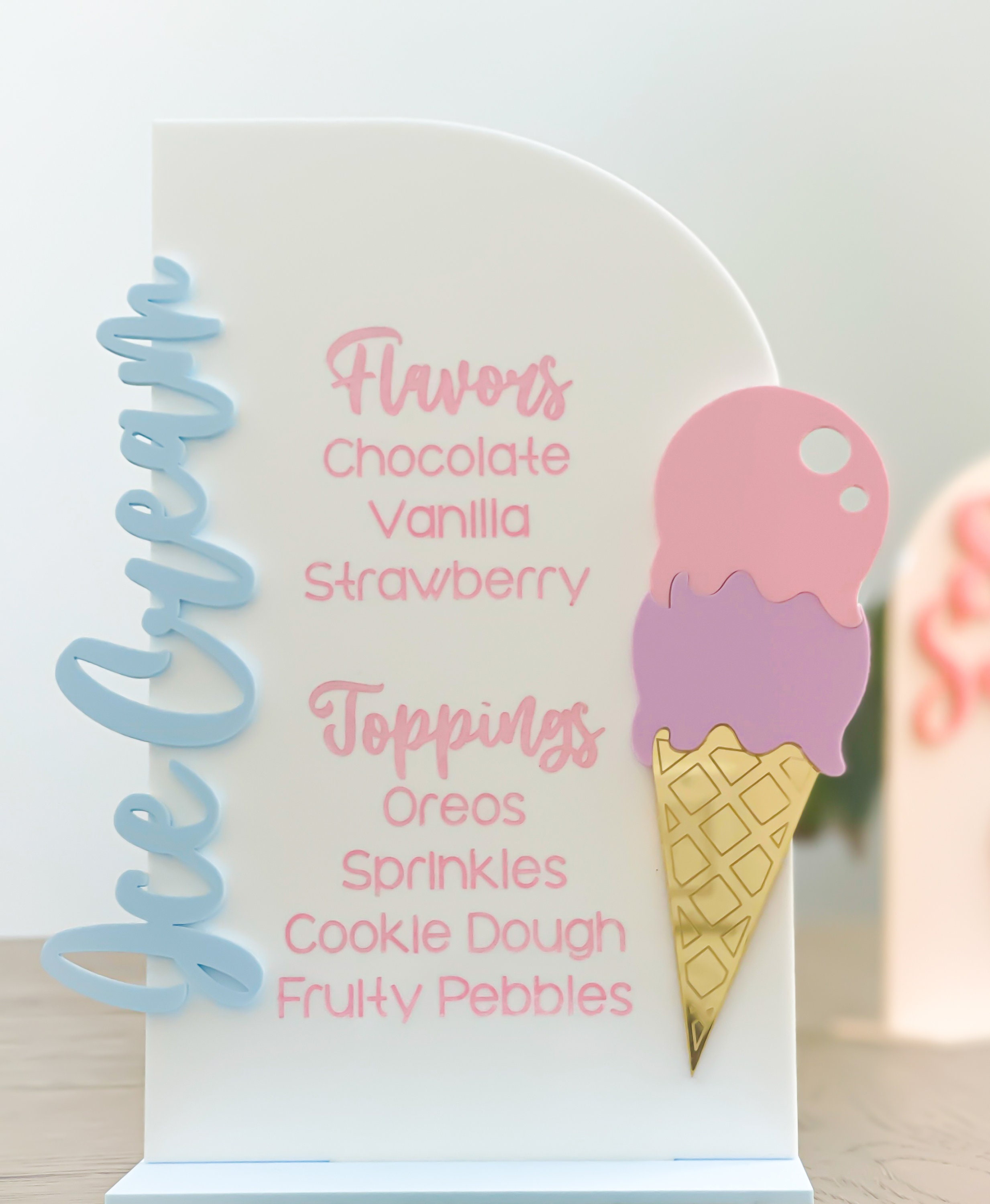 Ice Cream Sign Acrylic Ice Cream Menu Ice Cream Menu Ice - Etsy