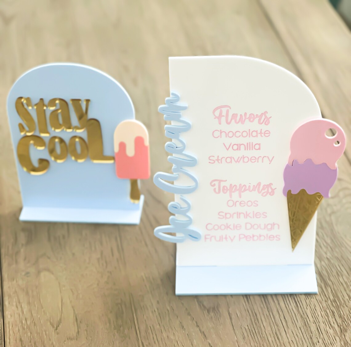 Ice Cream Sign Acrylic Ice Cream Menu Ice Cream Menu Ice - Etsy